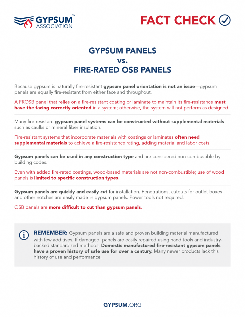 Gypsum Panels vs. Fire-Rated OSB Panels - Gypsum Association